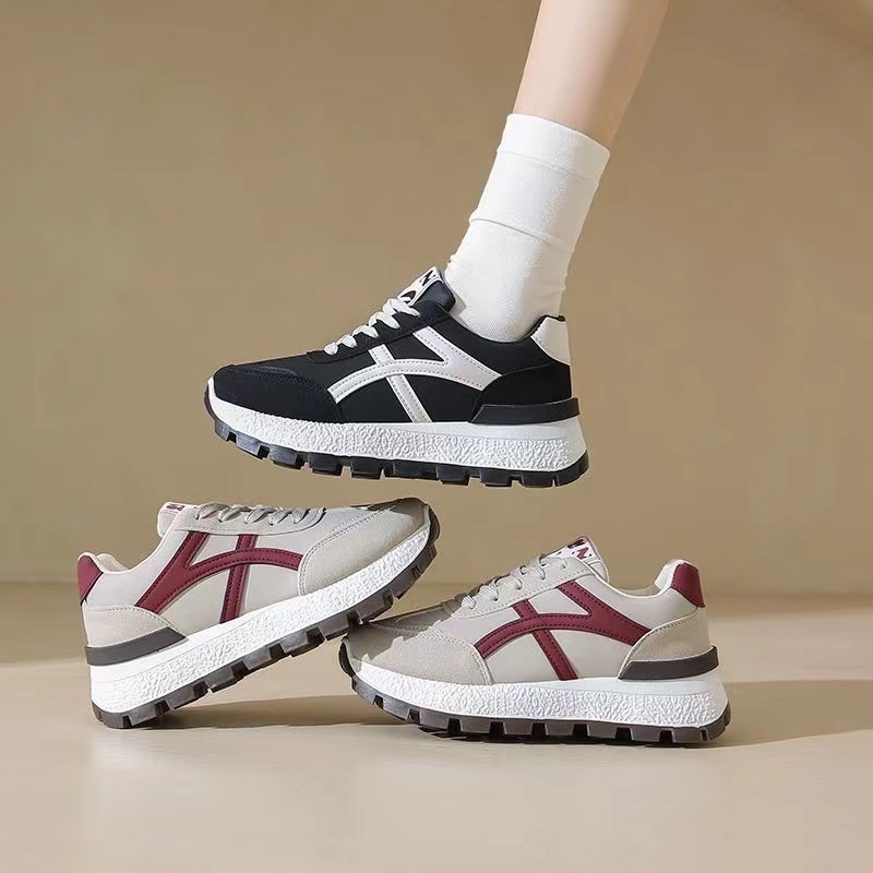 Jual KOII Sepatu Olahraga Sneakers Wanita Korea Putih Hitam Kasual ...