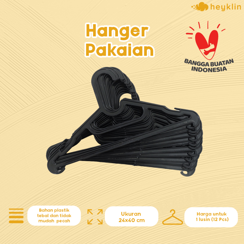 Jual Hanger Plastik Hitam / Gantungan Baju Isi 12pcs | Shopee Indonesia