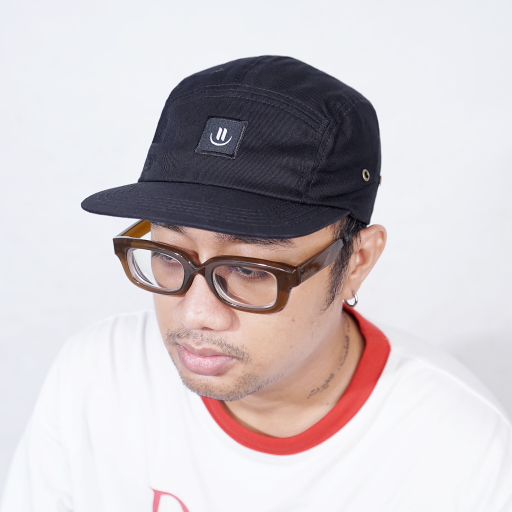 Jual Heuvel Tribe Five Panels Hat Smile Black Topi Pria Distro Hat Tth 2107.200 Gun | Shopee ...