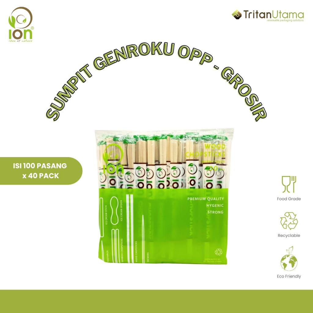 Jual Sumpit Genroku Kayu OPP ION Bungkus Plastik / Sumpit Genroku Kayu ...