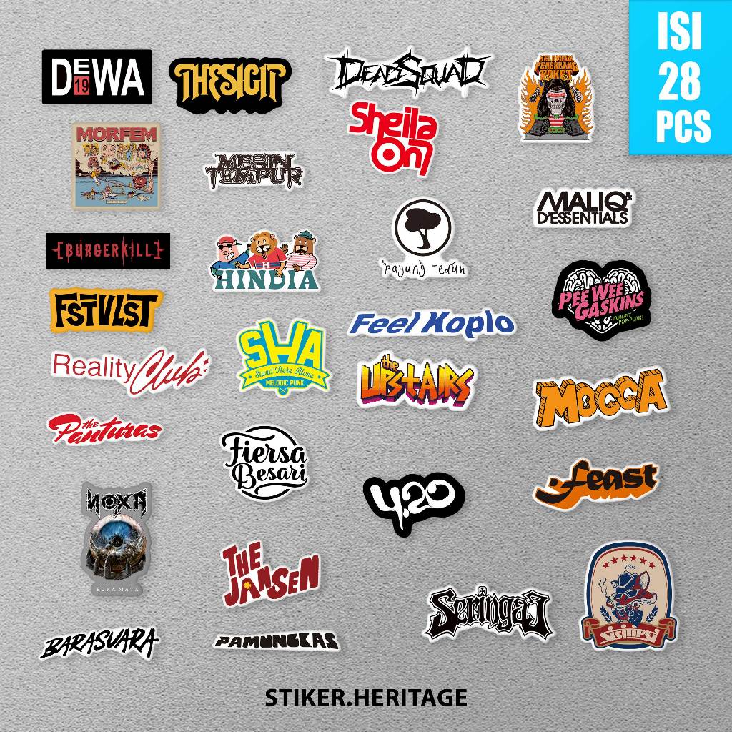 Jual Stiker Sticker LOKAL BAND ROCK untuk laptop case tumbler stiker ...
