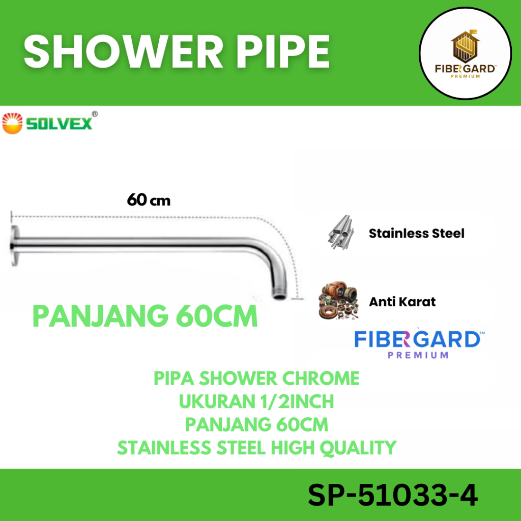 Jual SOLVEX - Shower Pipe Tiang Wall Shower Pipa Dinding Tembok CHROME ...