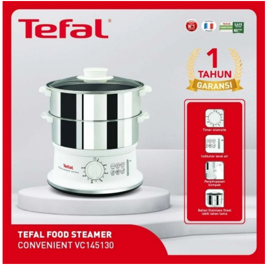 Jual Tefal Food Steamer Stainless Steel Convenient Series VC145 / 6L ...