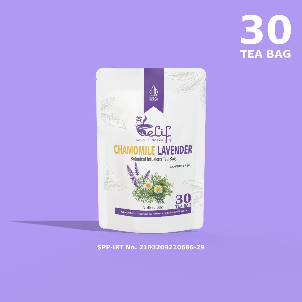 Jual ELIF TEA AND TISANE Chamomile Lavender Tea Teh Kamomil dan Bunga Lavender (30 Tea Bag ...