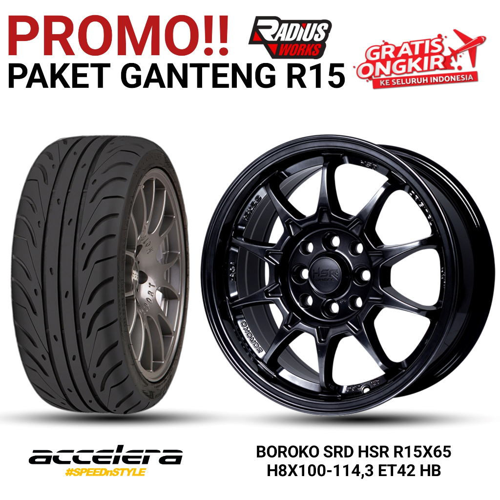 Jual paket ganteng velg plus ban slick R15 untuk brio mobilio jazz agya ignis dll | Shopee Indonesia