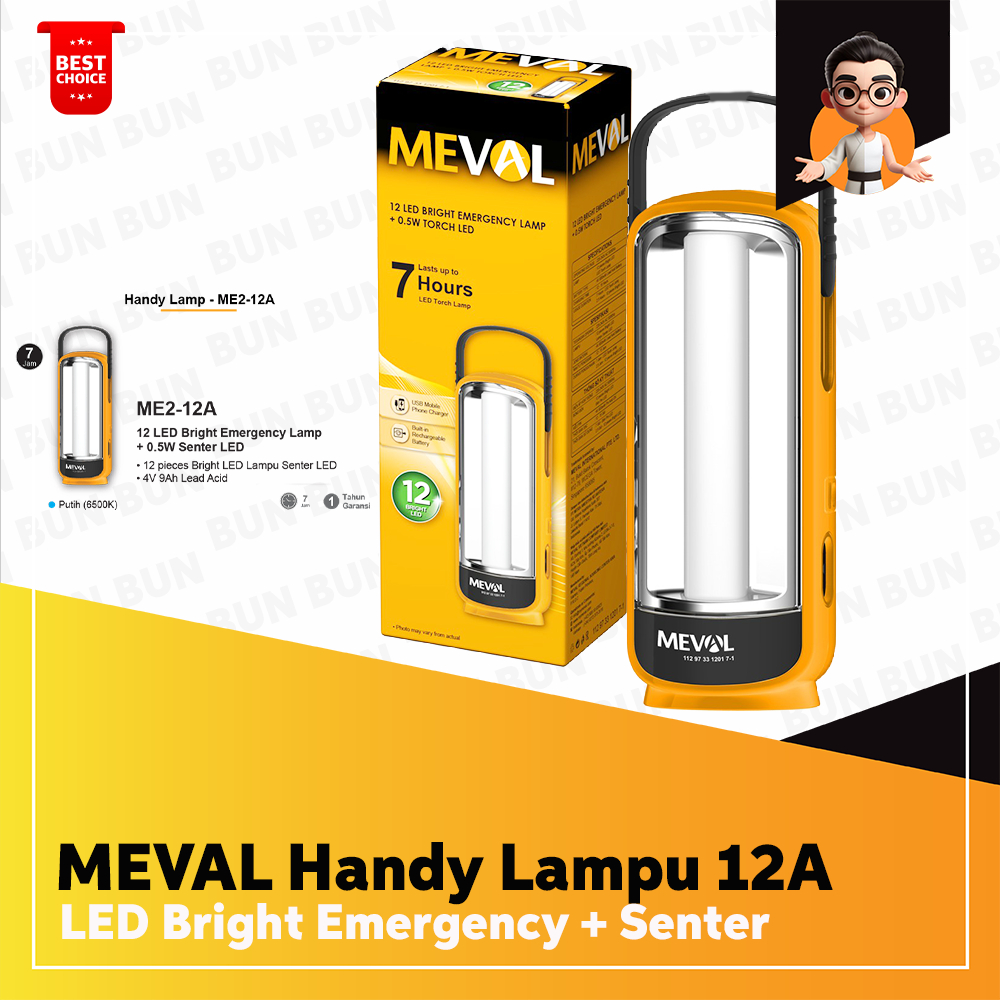 Jual Lampu Emergency - Lampu Darurat 12 LED Bright + 0.5W Senter LED ...