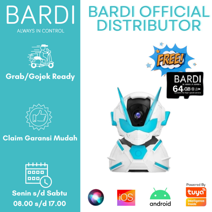 Jual BARDI Smart IP Camera Indoor PTZ BARDION Series 3MP (Dual 2.4/5GHz ...