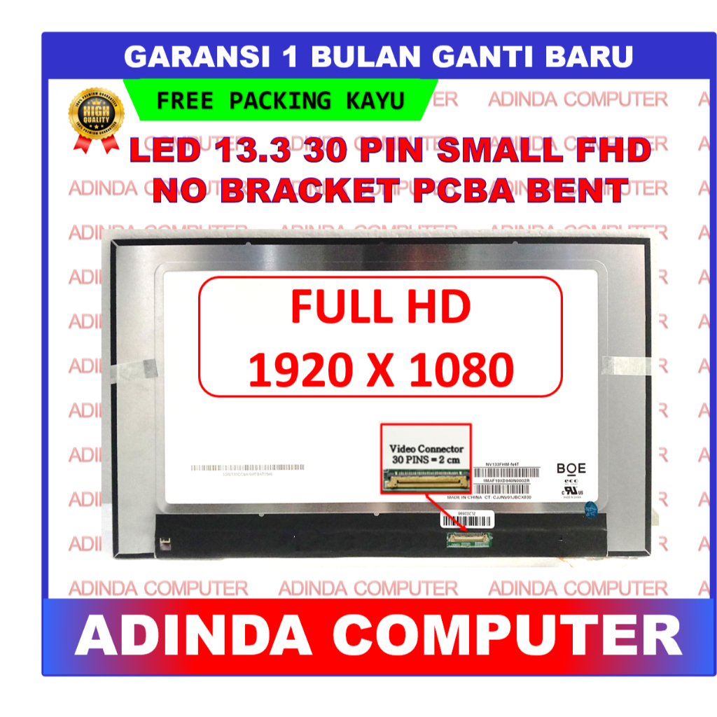 Jual LAYAR LED LCD Dell LATITUDE 13 5320 5301 13.3 Inch 30 Pin FULL HD ...