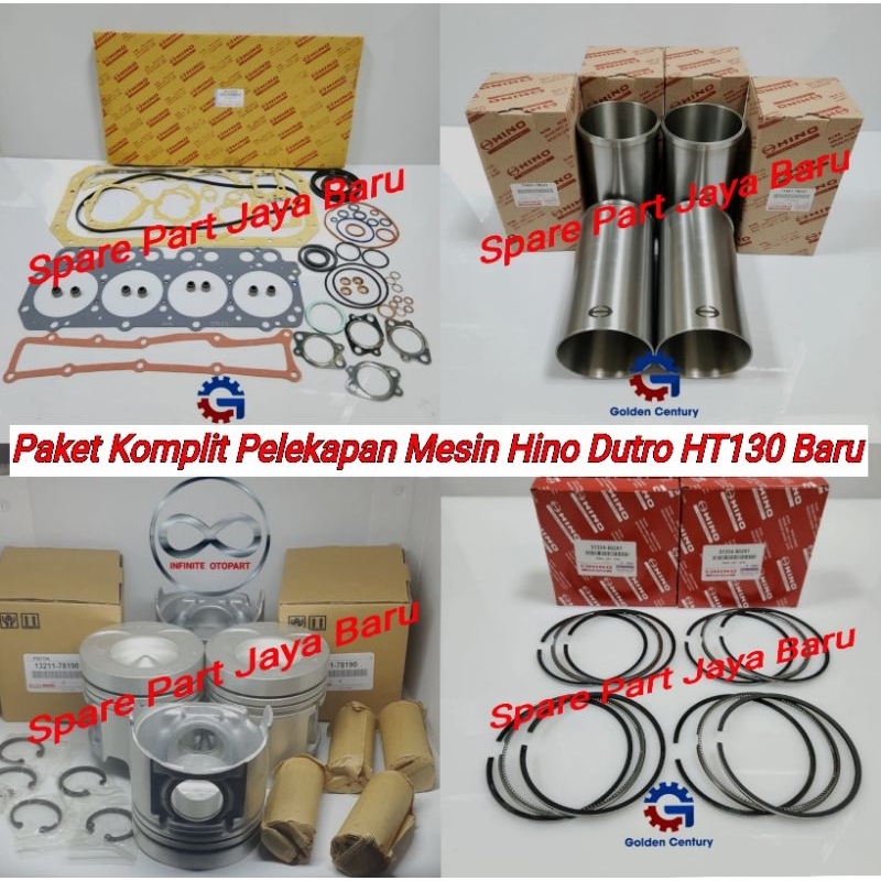 Jual Paket Piston Set Ring Seher Set Packing Set Liner Set Hino Dutro HT130 HT 130 Dijamin Baru ...