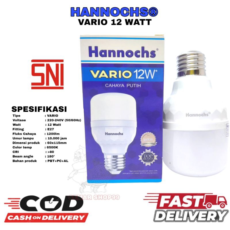Jual Bohlam Lampu Led Hannochs Vario 12 Wat Cahaya Putih 12w/Hannochsvario lampu led model ...