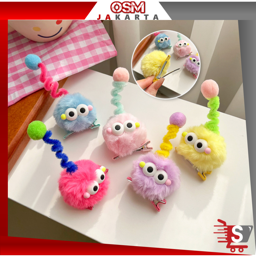 Jual OSM JKT F6346 Jepit Rambut Boneka Bulu Anak / Jepit Rambut Bulu ...