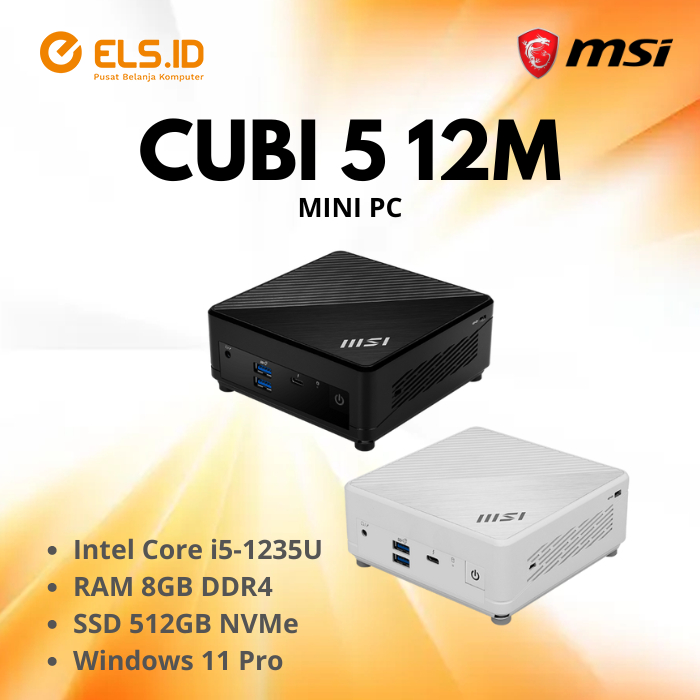 Jual Mini PC MSI Cubi 5 12M Intel i5-1235U 8GB SSD 512GB W11 PRO ...