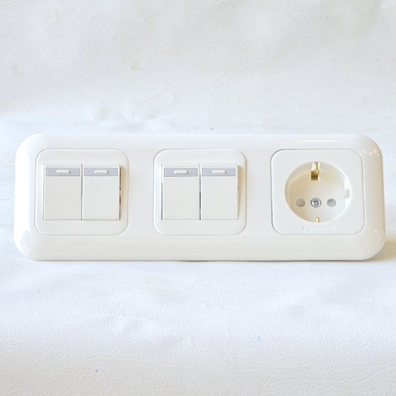 Jual PANASONIC SERI SERI STOP KONTAK CP MATA KECIL DOUBLE GANDA 3 GANG ...