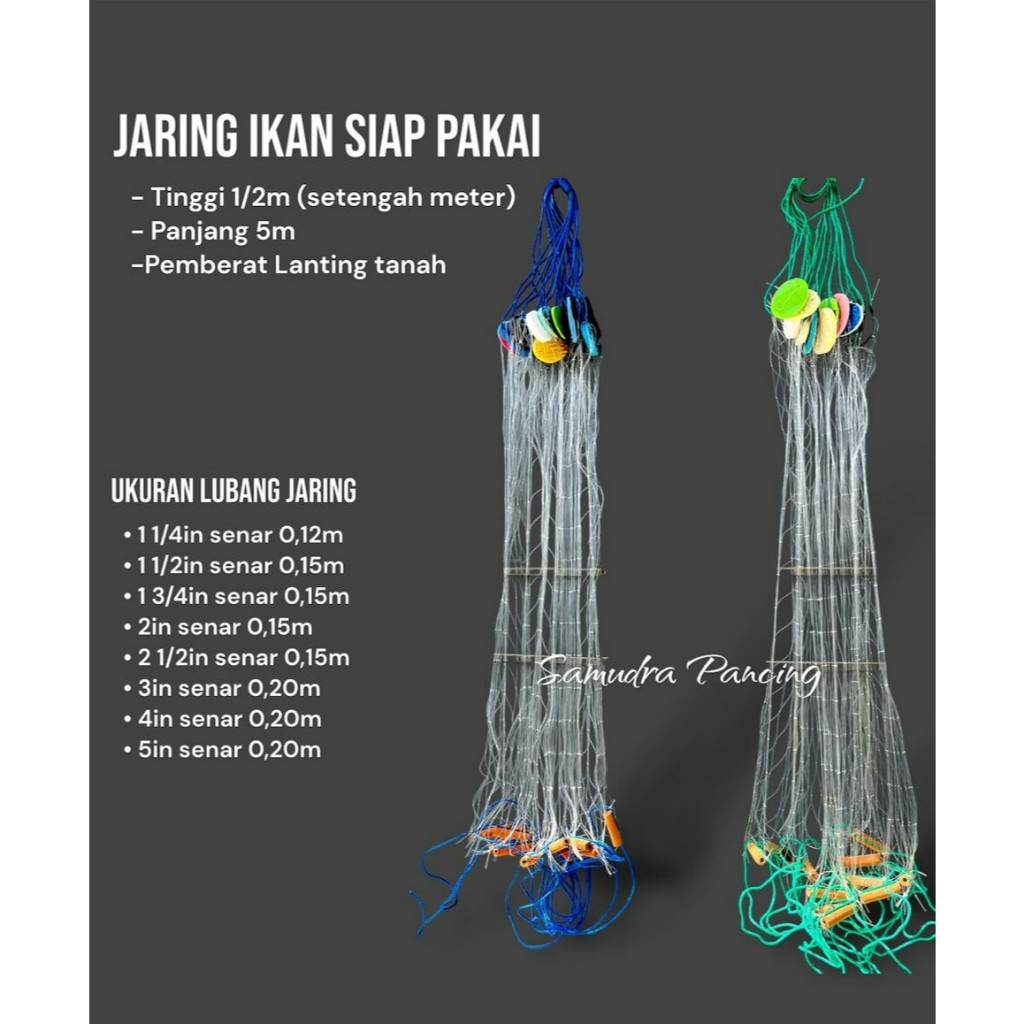 Jual Jaring Ikan Siap Pakai Tinggi (Setengah Meter) Panjang 5m Pemberat ...