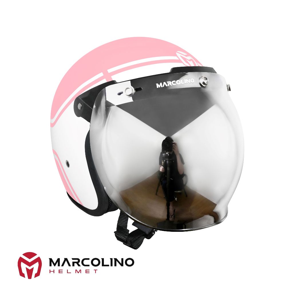 Jual Helm Bogo Retro Marcolino Sereno Edition Pink Pastel SNI Bubble ...