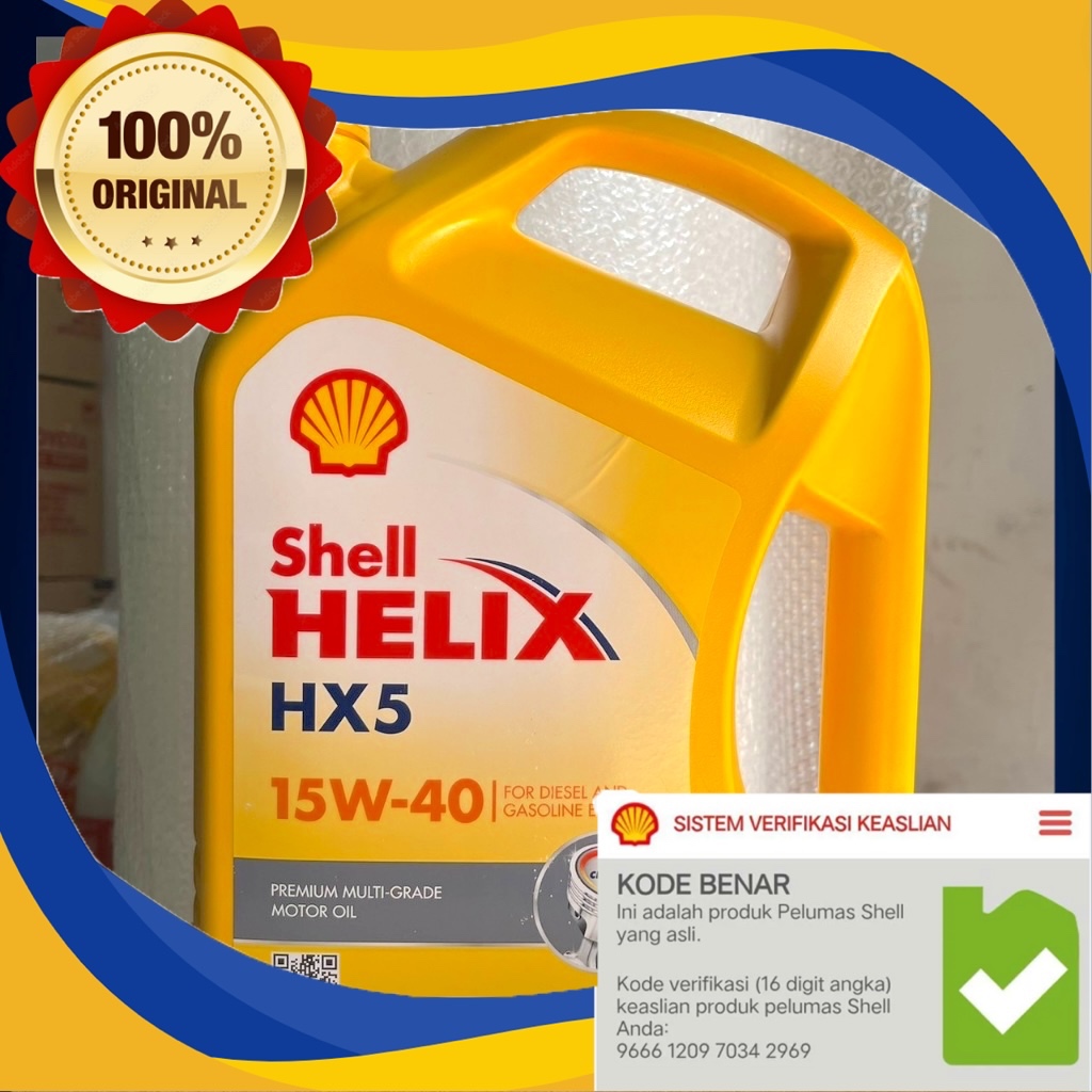 Jual OLI MESIN BENSIN DIESEL MOBIL SHELL HX5 15W-40 4L SHELL ORIGINAL ...