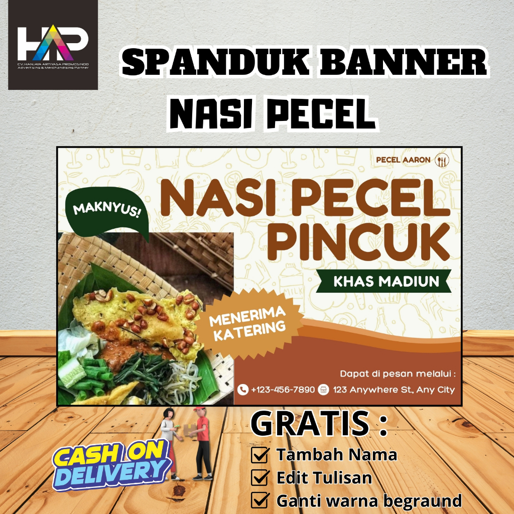 Jual TERMURAH - SPANDUK JUALAN NASI PECEL | BANNER JUALAN MAKANAN ...