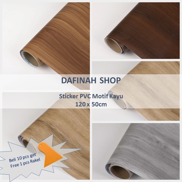 Jual Sticker PVC Motif Kayu Untuk Dinding/Lantai/Furniture Motif Serat ...