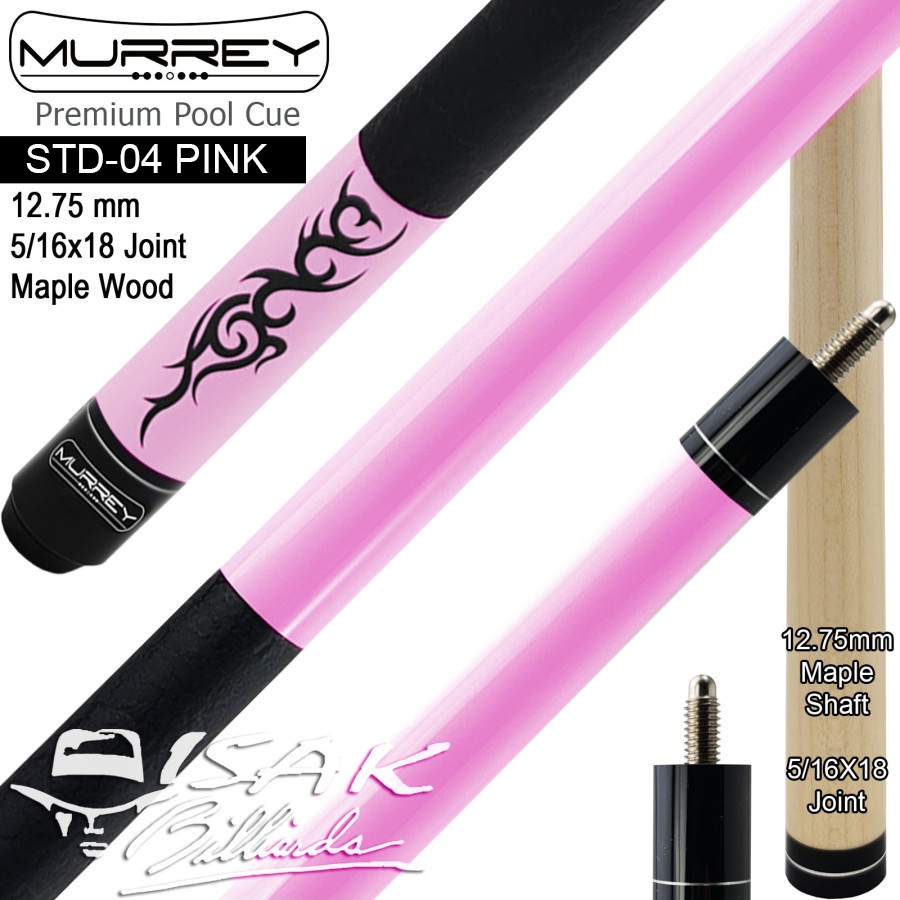 Jual Murrey STD-4 Cue - PINK - Maple Pool Billiard Cues Stick Stik ...