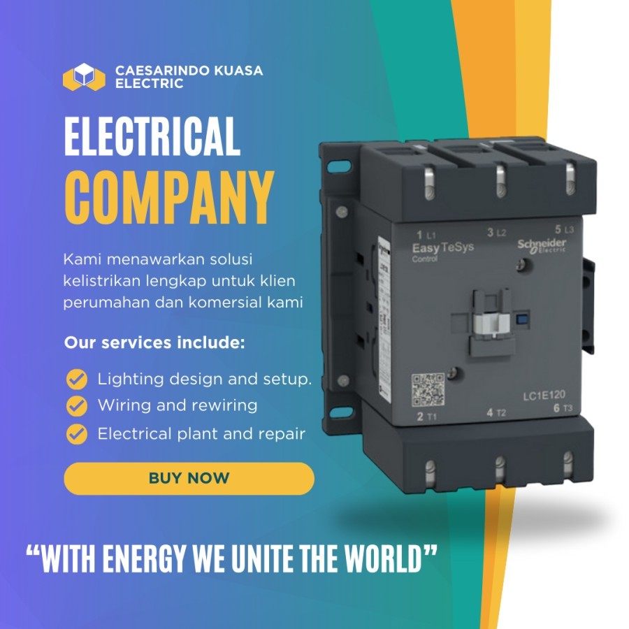 Jual KONTAKTOR TVS 120A 3P SCHNEIDER LC1E120 220V AC 120AMPER 3PAS ...