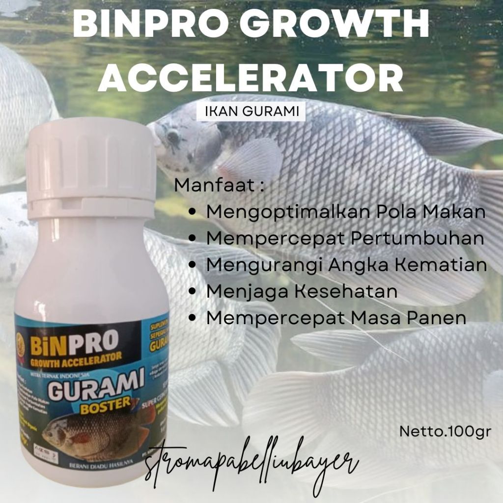 Jual BINPRO vitamin suplemen penambah nafsu makan ikan gurami Vitamin Probiotik Booster ...