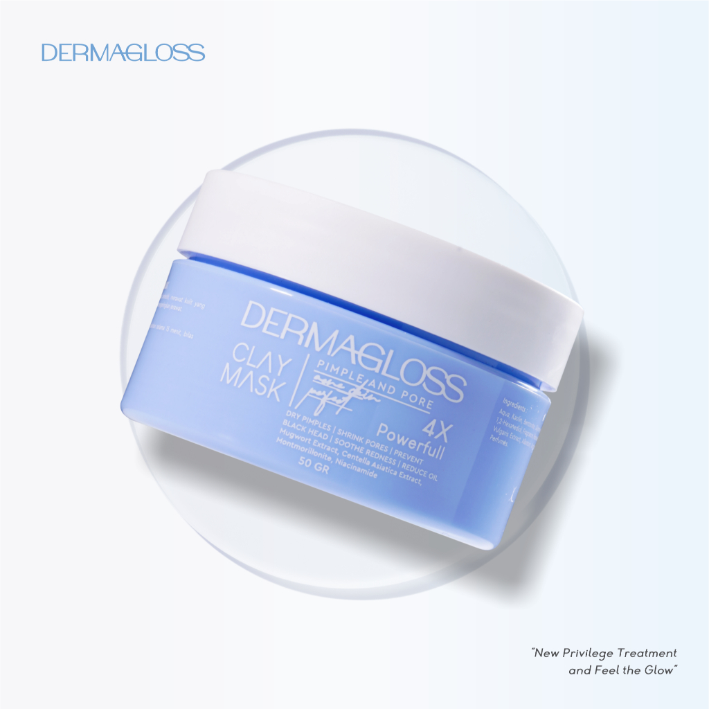 Jual DERMAGLOSS - Extra Clear Pimple & Pore Clay Mask | Shopee Indonesia