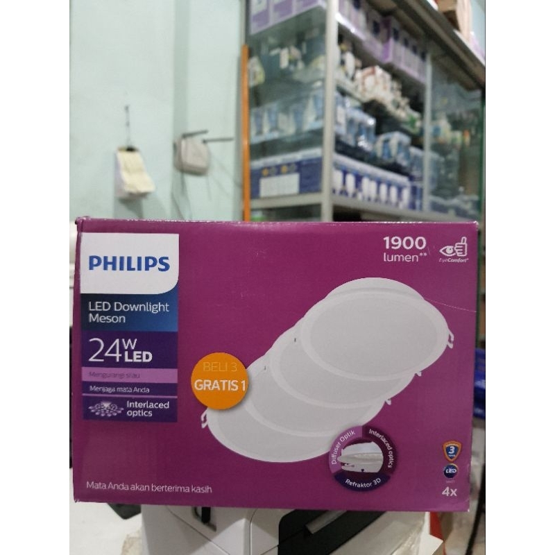 Jual Philips Downlight Meson 24W Led paket multipack 24Watt beli 3 gratis 1 | Shopee Indonesia