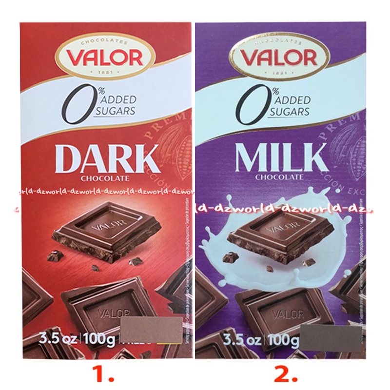Jual Valor 100gr Dark Chocolate Milk Coklat Hitam Dengan Gula Stevia 0% ...
