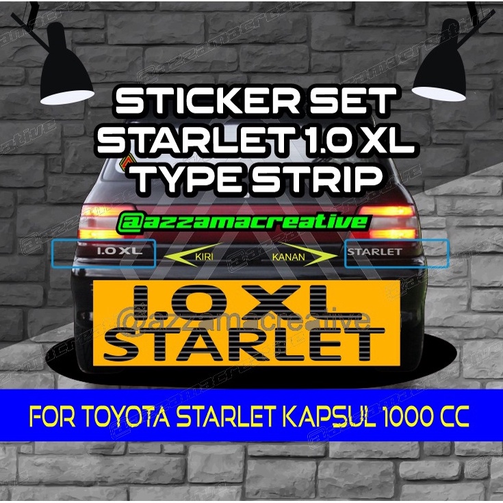 Jual PRODUK AWAL TAHUN Stiker Toyota Starlet kapsul 1 XL tipe strip ...