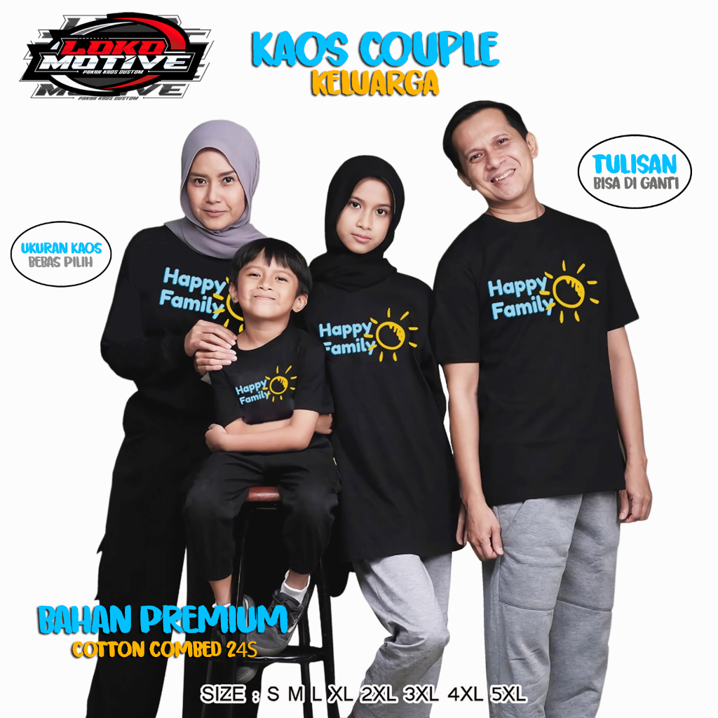 Jual Kaos Family couple bahan COTTON COMBED 24S super adem tidak molor ...
