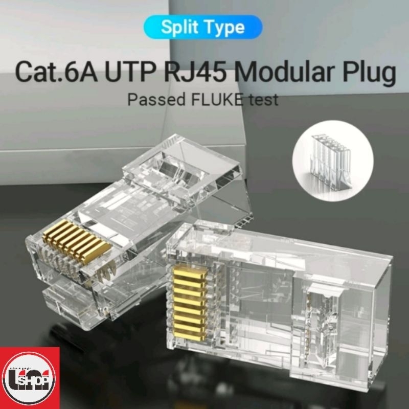Jual Vention Modular RJ45 CAT 6A UTP konektor jack plug connector Rj45 ...