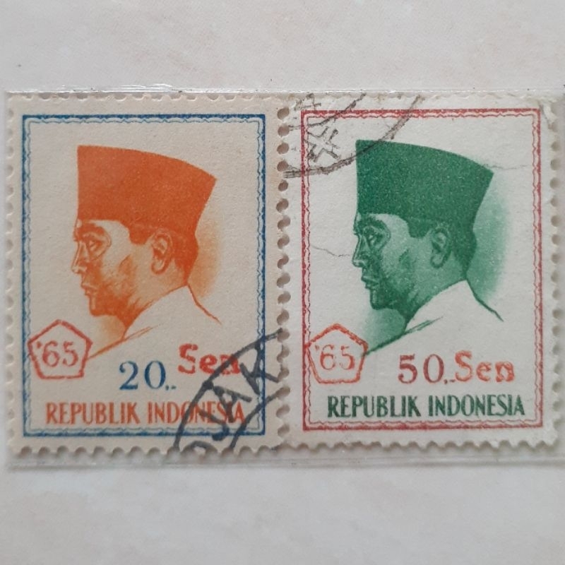 Jual Perangko Indonesia Presiden Soekarno C.T (Cetak Tindih) '65 dan ...