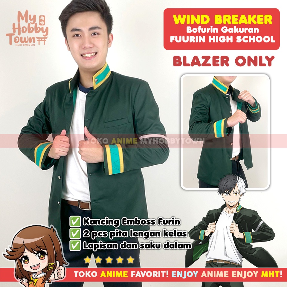 Jual Jaket Blazer Gakuran Wind Breaker : Furin High School Sakura ...