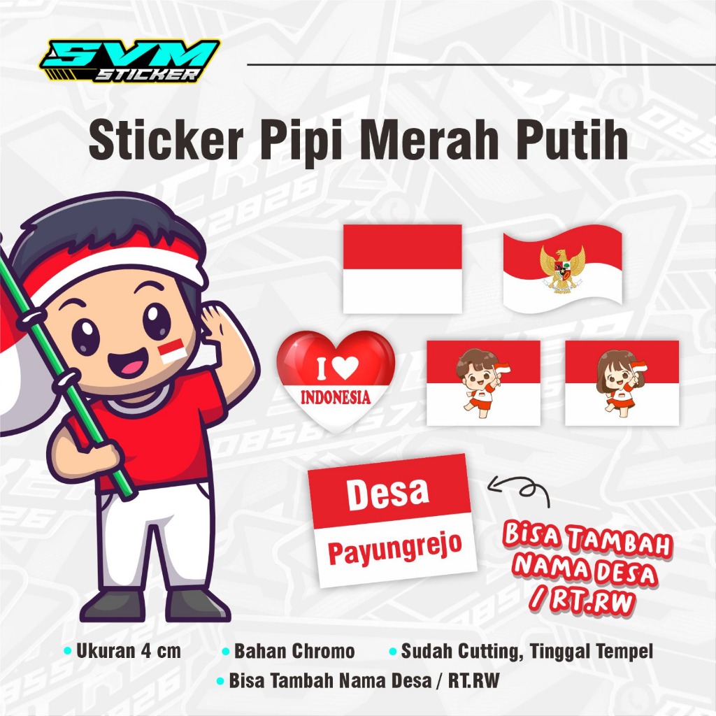 Jual Stiker Pipi HUT RI Bendera Merah Putih Karnaval 17 Agustusan ...