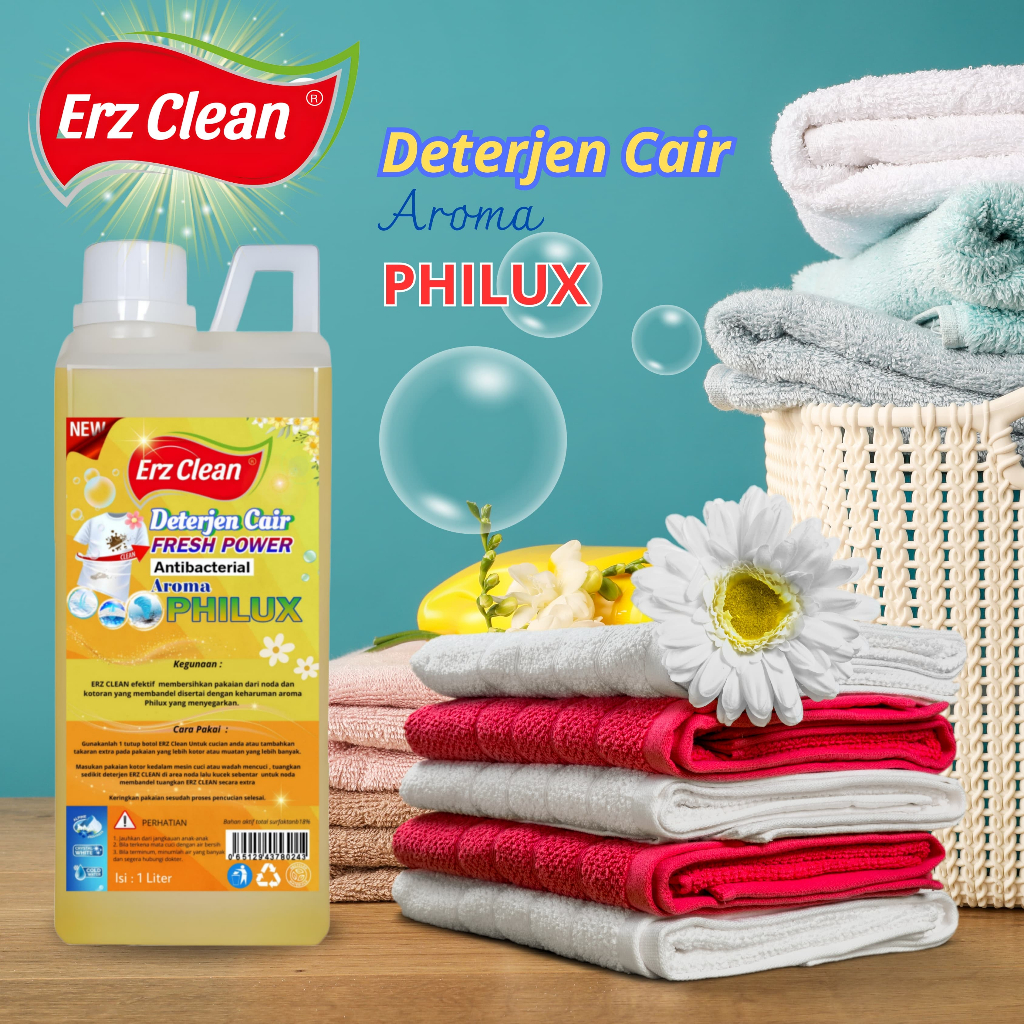 Jual ERZ Clean Deterjen Cair 1 Liter Aroma Philux / Deterjen Laundry ...