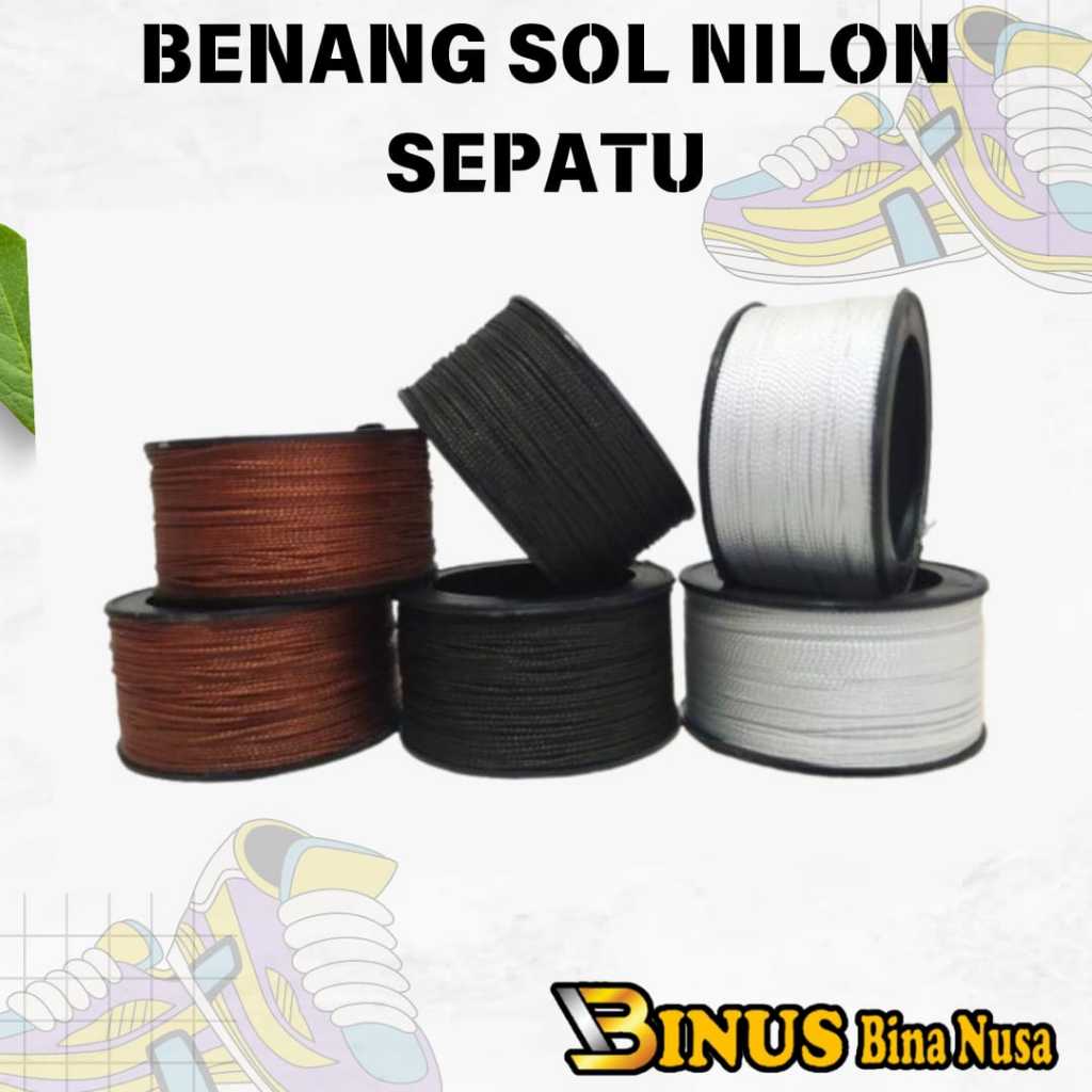 Jual TALI NILON SOL SEPATU {HITAM, PUTIH dan COKELAT} BENANG LAYANGAN ...