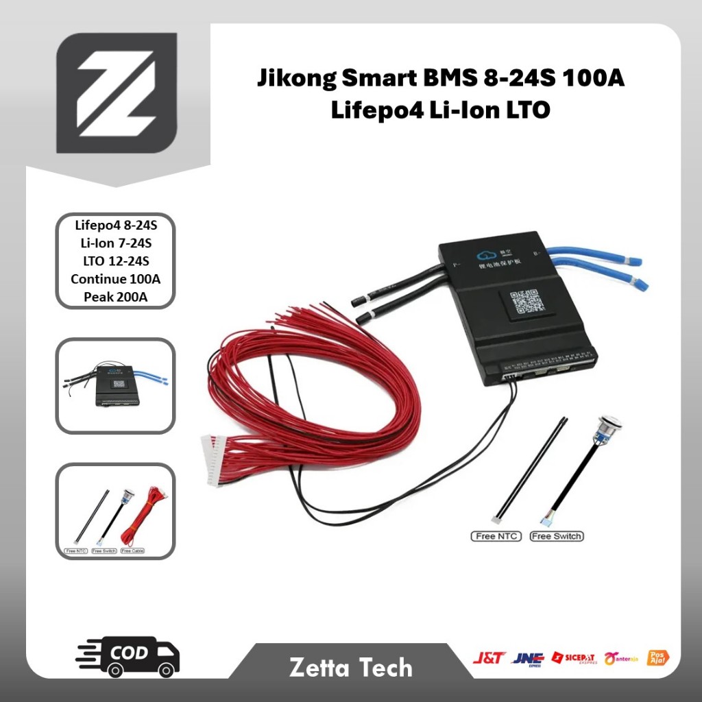 Jual Jikong Smart BMS 8-24S 100A Lifepo4 Li-Ion LTO | Shopee Indonesia