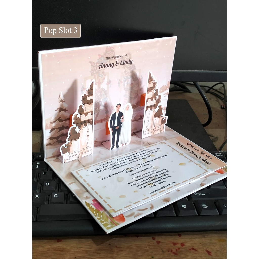 Jual (Repeat Order) Undangan Pernikahan Pop Up 3D Custom Softcover Tema ...