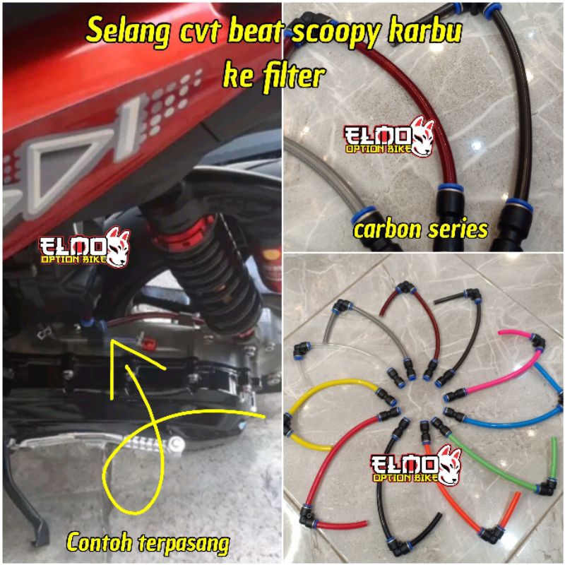 Jual SELANG HAWA CVT KE FILTER BEAT SCOOPY VARIO KARBU TECHNO | Shopee ...