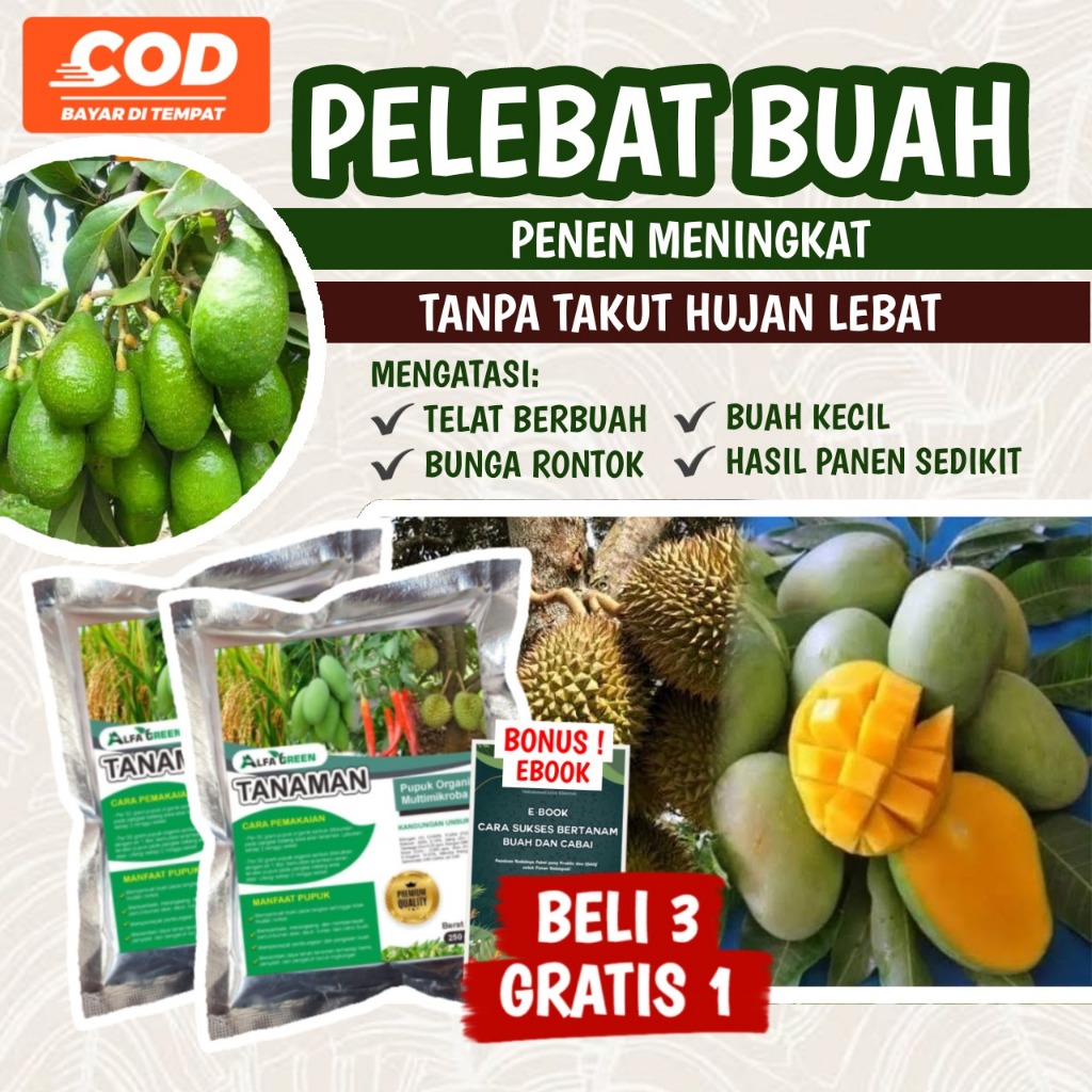 Jual ALFAGREEN- Pupuk Booster Organik Pelebat Buah Pemacu Bunga dan Buah Durian Agar Cepat ...