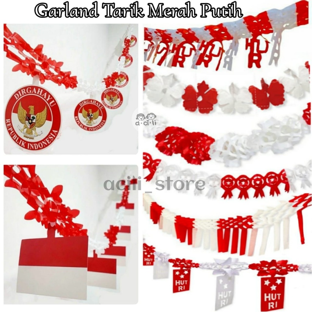 Jual Garland Tarik Tassel Kertas Paper Merah Putih HUT RI Dirgahayu 17 ...