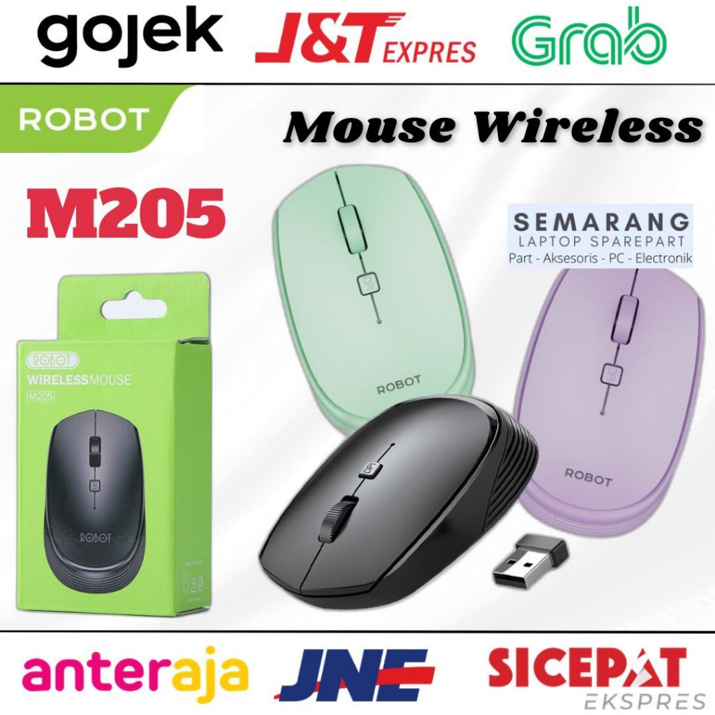 Jual ROBOT M205 Mouse Wireless Tombol Power On Tanpa Kabel Bagus Murah Original | Shopee Indonesia