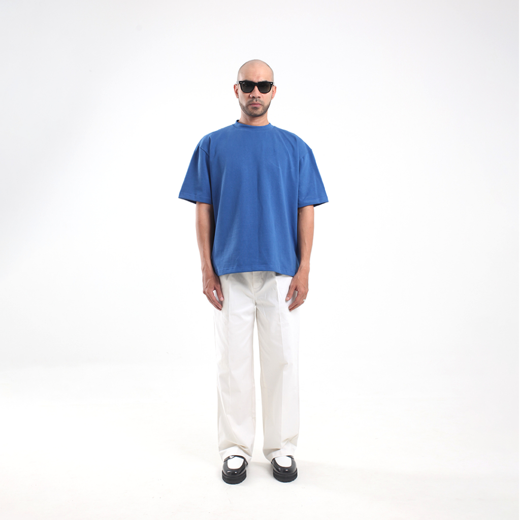 Jual All Around Faded Royal Blue Boxyfit Tshirt 350gsm Cotton Jersey ...
