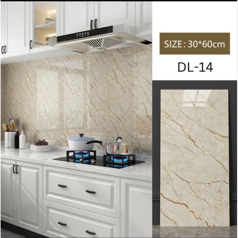 Jual WALLPAPER DINDING VYNIL MARBLE 30 x 60 cm WALLSTICKER DAPUR ...