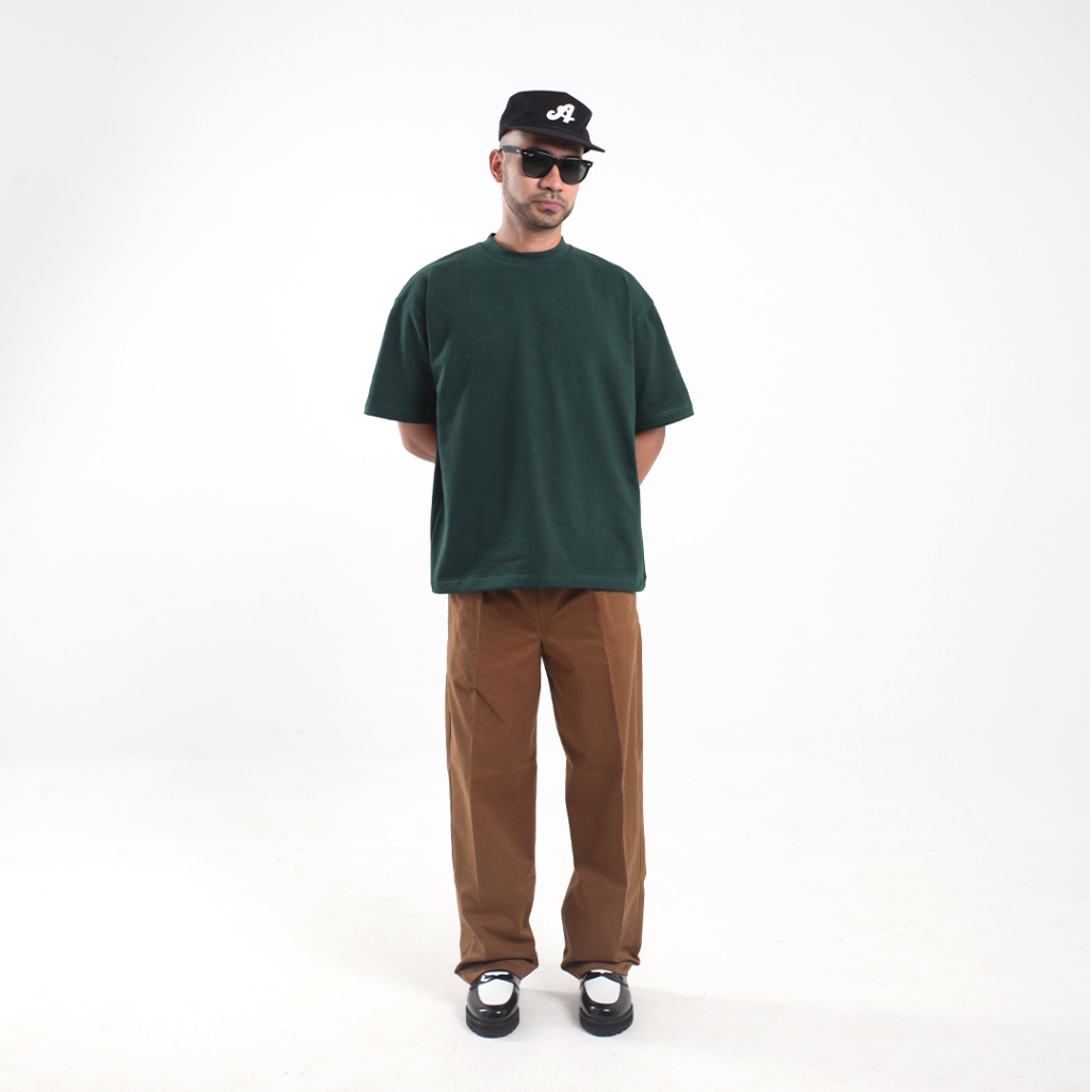 Jual All Around Faded British Green Boxyfit Tshirt 350gsm Cotton Jersey ...