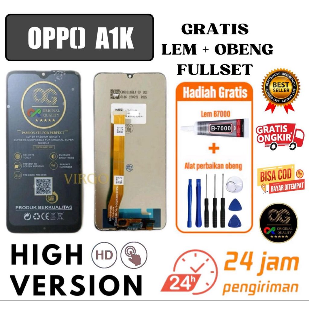 Jual LCD OPPO A1K fullset free LEM + OBENG / LCD TOUCHSCREEN OPPO A1K ...