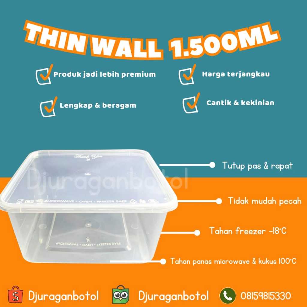 Jual Thinwall 1500MLSatu Pack Isi 25 pcs | Shopee Indonesia