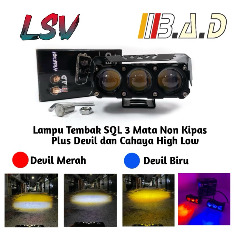 Jual Lampu Tembak SQL Lasergun 3 Mata Devil Eye Lampu Laser Sql Plus ...