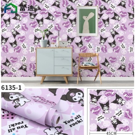Jual Wallpaper Dinding KUROMI SANRIO Wallstiker Walpaper Stiker Kuromi Hello Kitty Doraemon 45CM ...