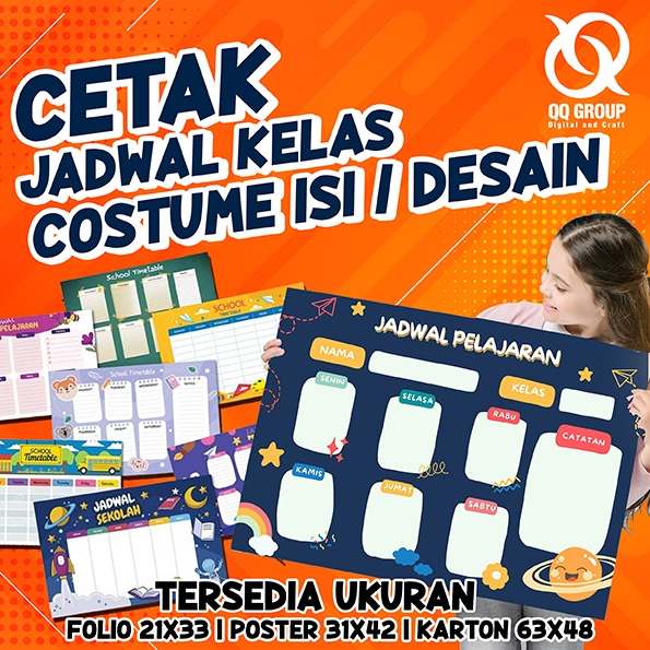 Jual POSTER JADWAL PELAJARAN PIKET SEKOLAH COTUME UKURAN BESAR | Shopee ...